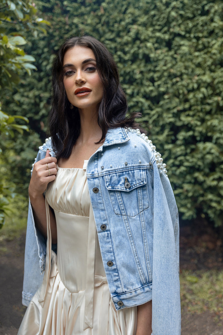 Buy Bride Denim Jacket Online Australia | Pearl Denim Jacket | Bridal ...