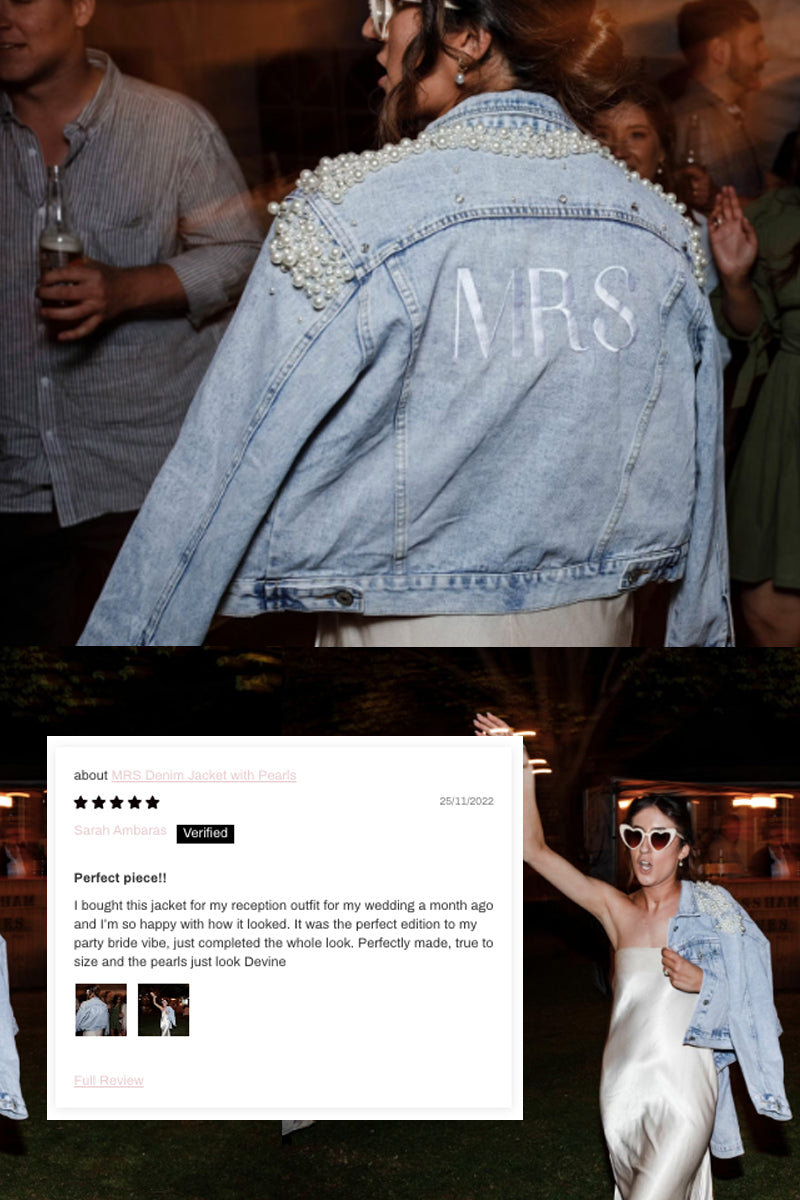 Buy Bride Denim Jacket Online Australia | Pearl Denim Jacket | Bridal ...
