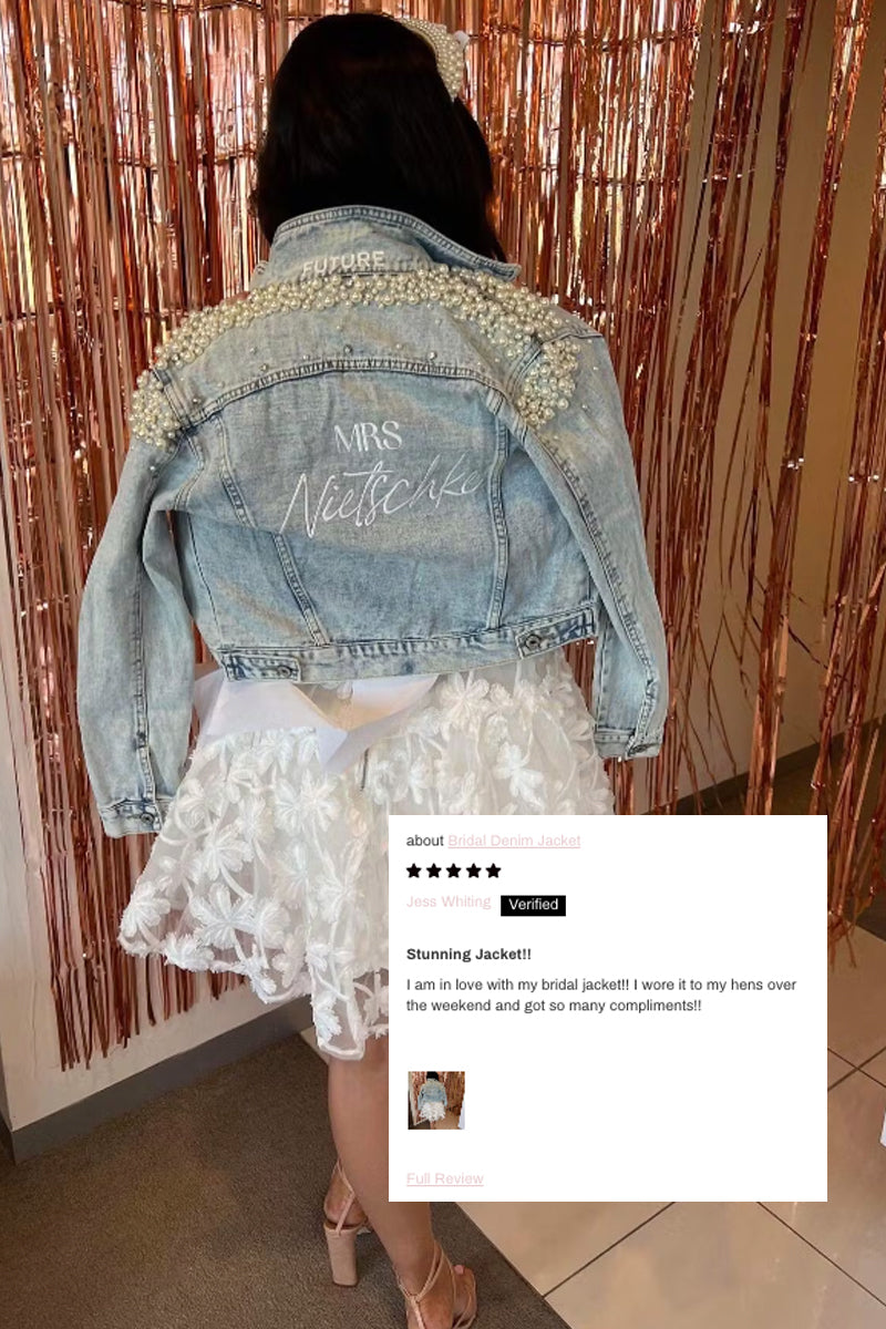 Buy Bride Denim Jacket Online Australia | Pearl Denim Jacket | Bridal ...