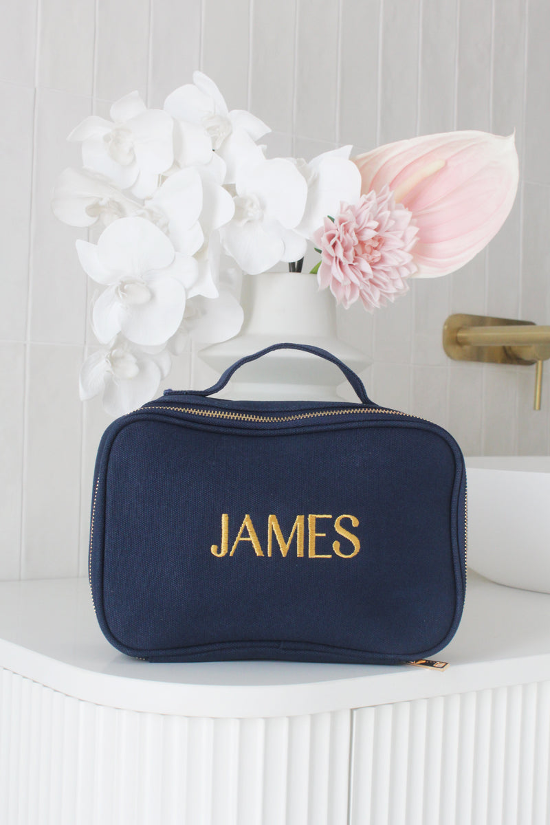 Personalised Bride Black Vanity Case | Miss Poppy Design