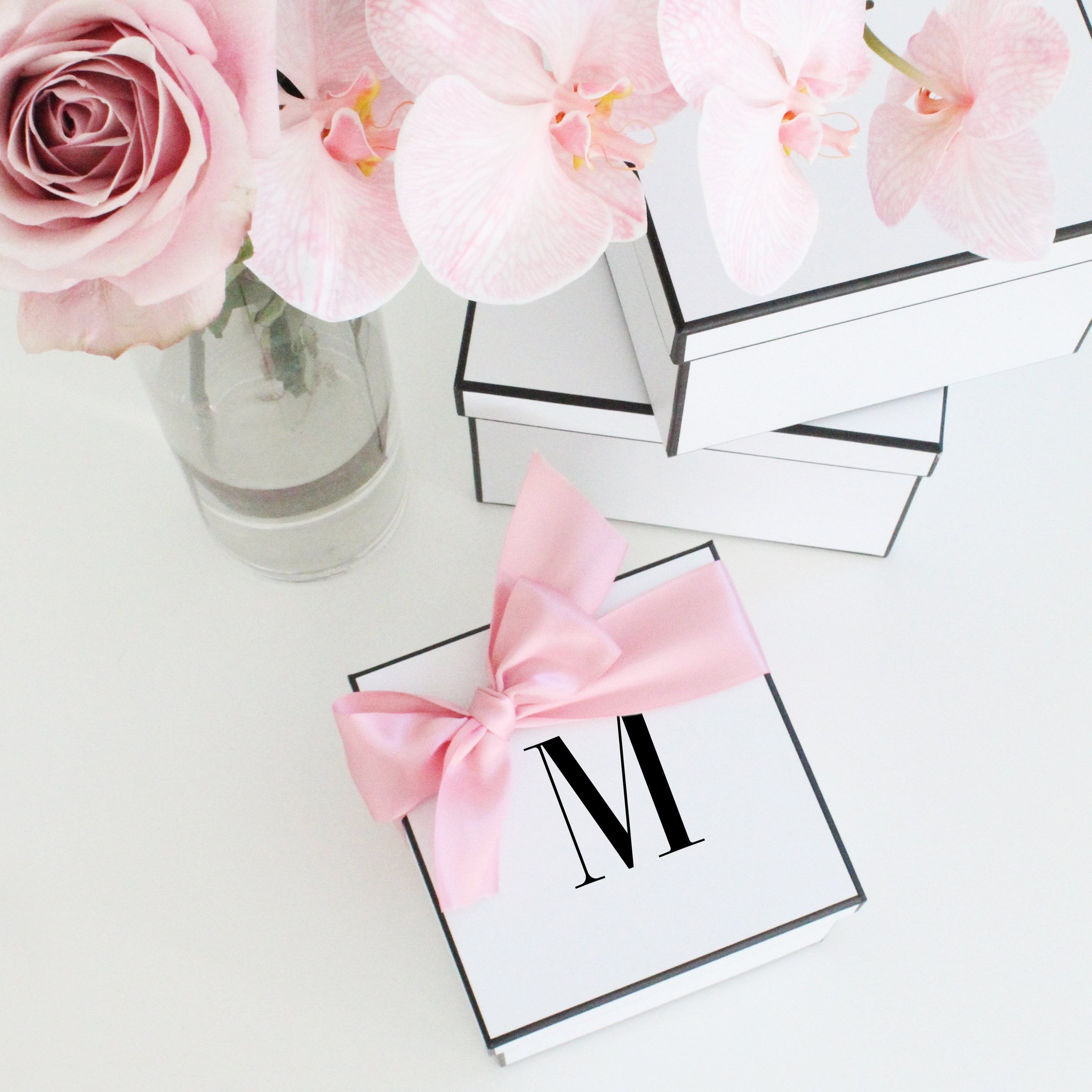 Custom Initial Square Gift Box | Miss Poppy Design