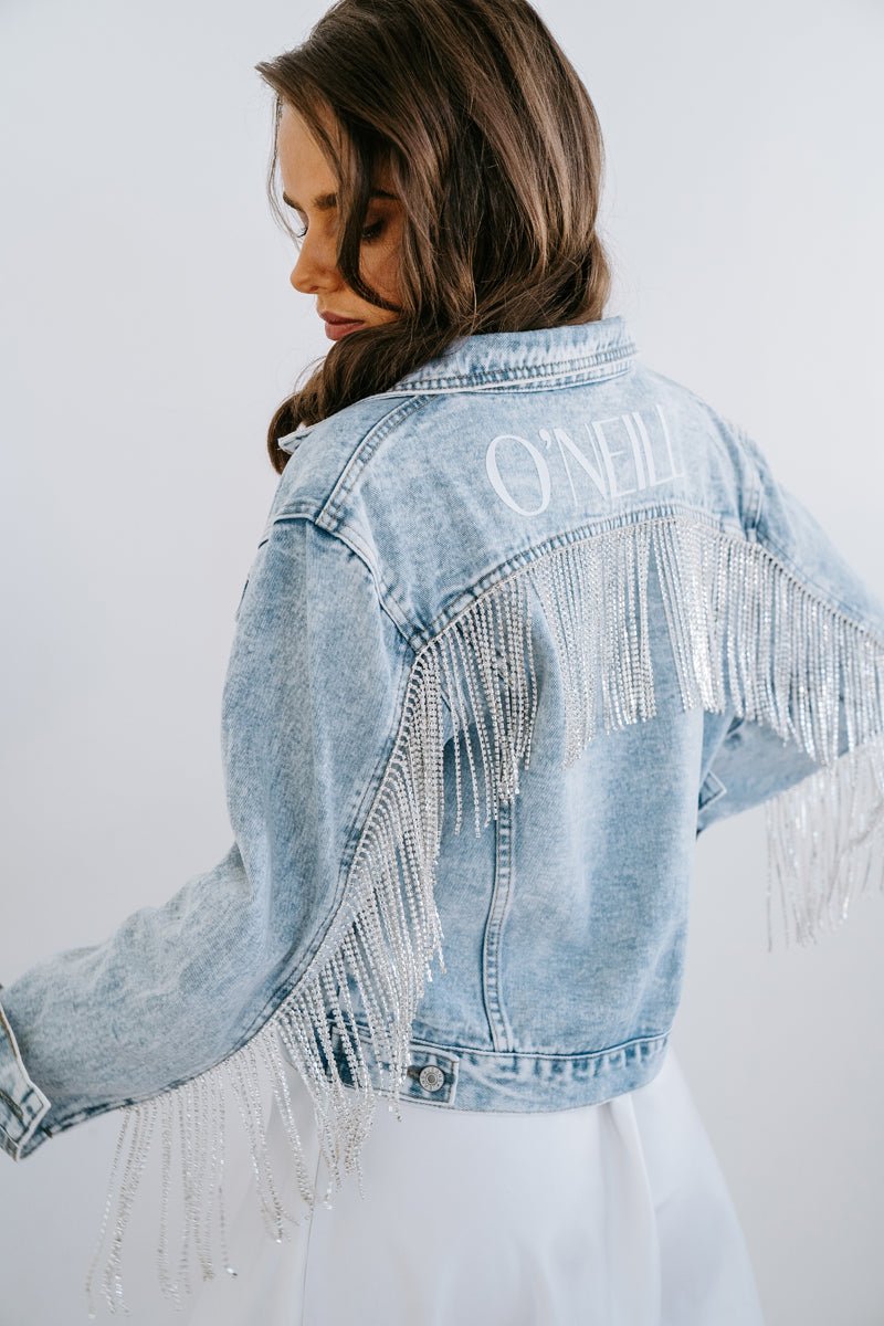 Jamie Embellished Denim Jacket | Chain Denim Jacket | Customised Bridal ...