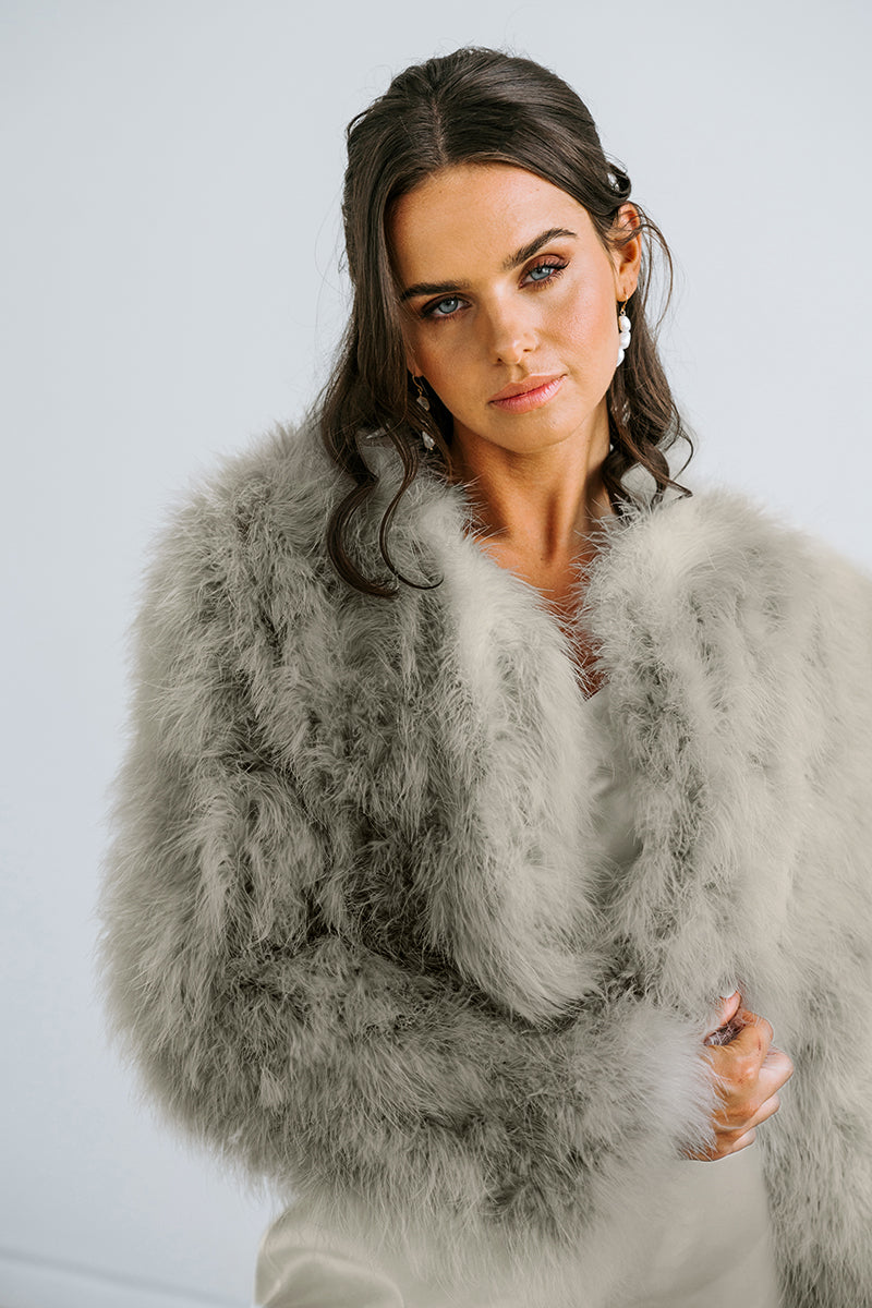 Shop Feather Bridal Jackets | Miss Poppy Design