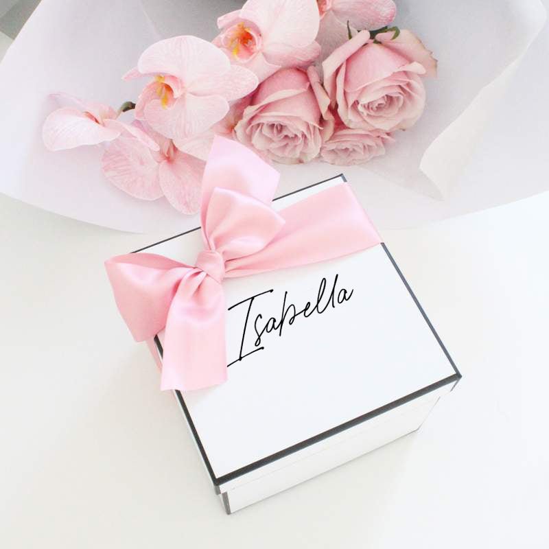 Custom Name Square Gift Box | Miss Poppy Design