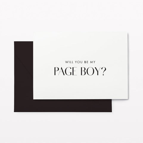 Will you be my Page Boy Card | Miss Poppy Design | Proposal Card