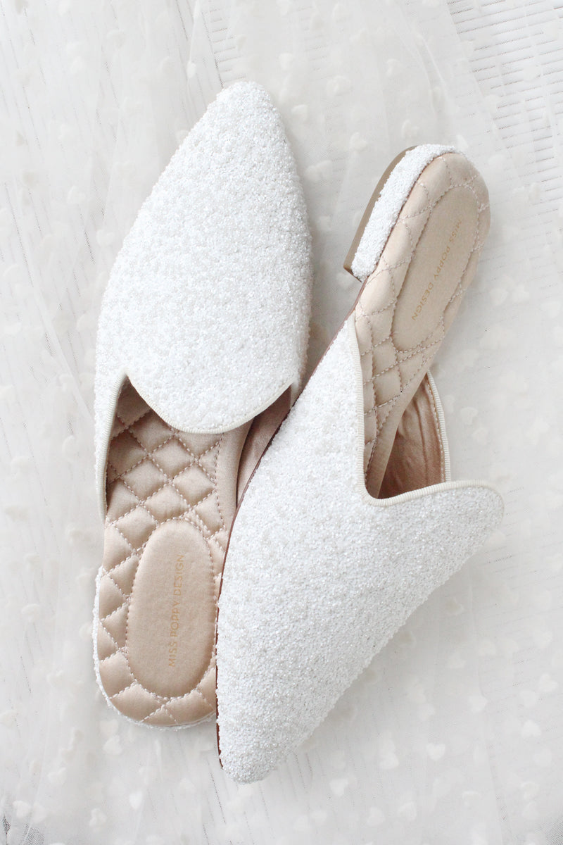 Bridal Slippers | Luxury Pearl Glitter Slippers | Slippers for Brides ...